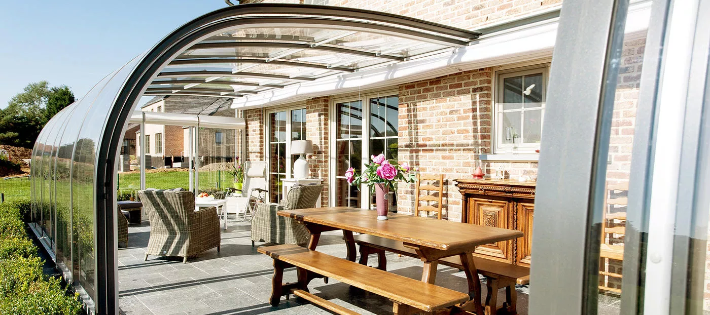 Openschuivende veranda | Intrekbare terrasoverdekking |Riche